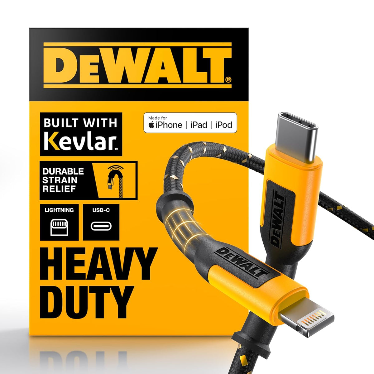 DEWALT USB-C to Lightning Cable – MFi Fast Charger — Cyberguys